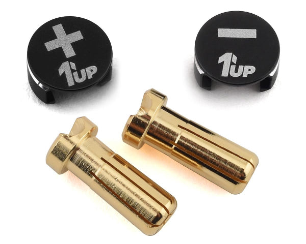 1UP Racing LowPro Bullet Plug Grips w/5mm Bullets (Black/Black ...