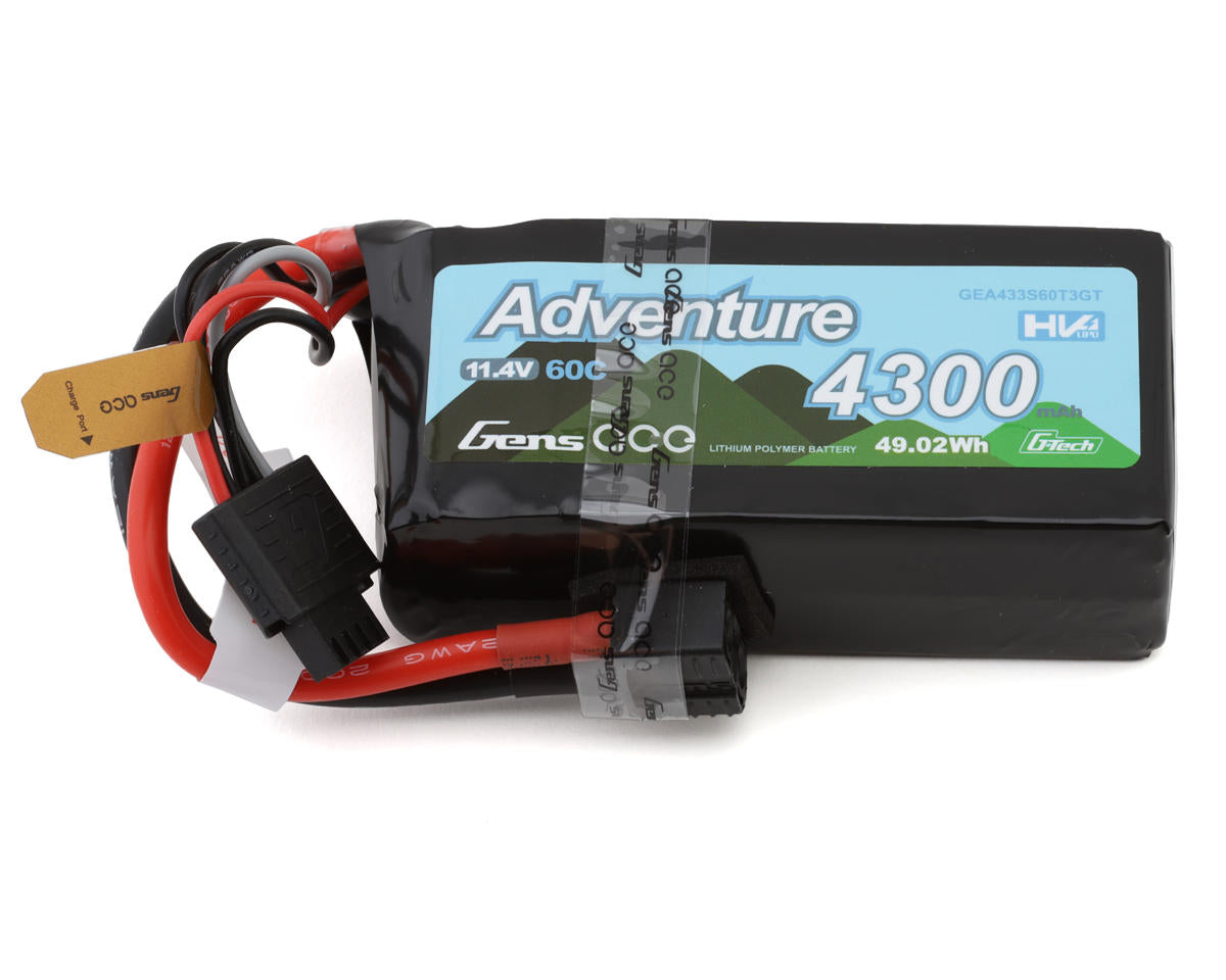 Gens Ace G-Tech Smart 3S LiHV Battery 60C (11.4V/4300mAh) w/Universal ...