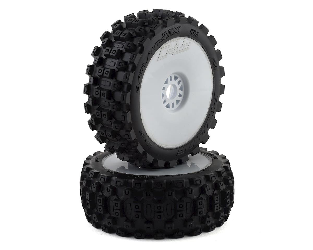 Pro-Line Badlands MX Pre-Mounted 1/8 Buggy Tires (White) (2) (M2) w/Ve ...