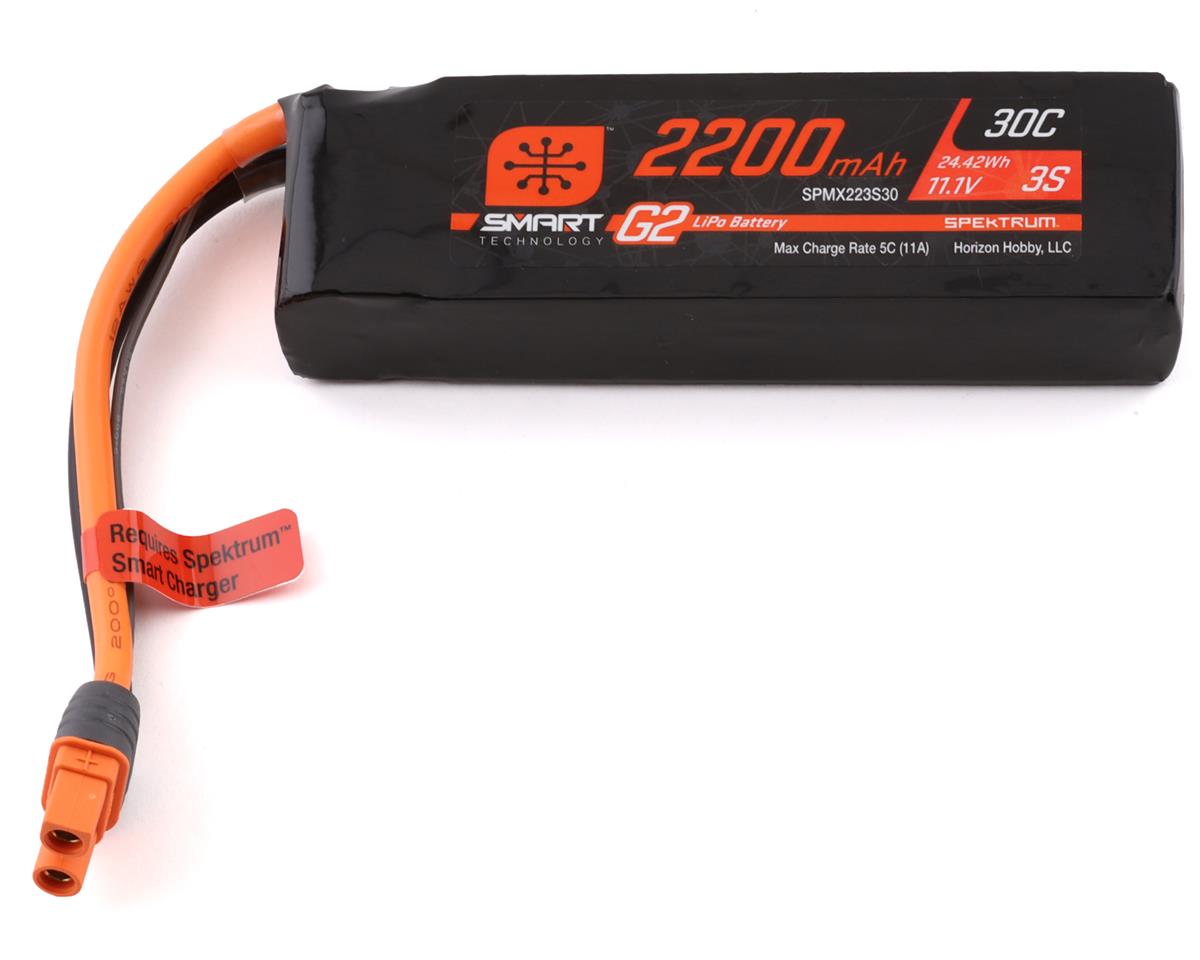 Spektrum RC 3S Smart G2 LiPo 30C Battery Pack (11.1V/2200mAh) w/IC3 Co – Xtreme RC & Raceways